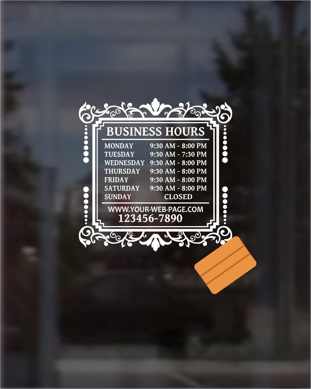 Custom Business Hours Decal With Logo - Etsy