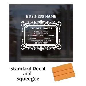 Store Hours Decal, Customized With Your Business Hours | Custom ...