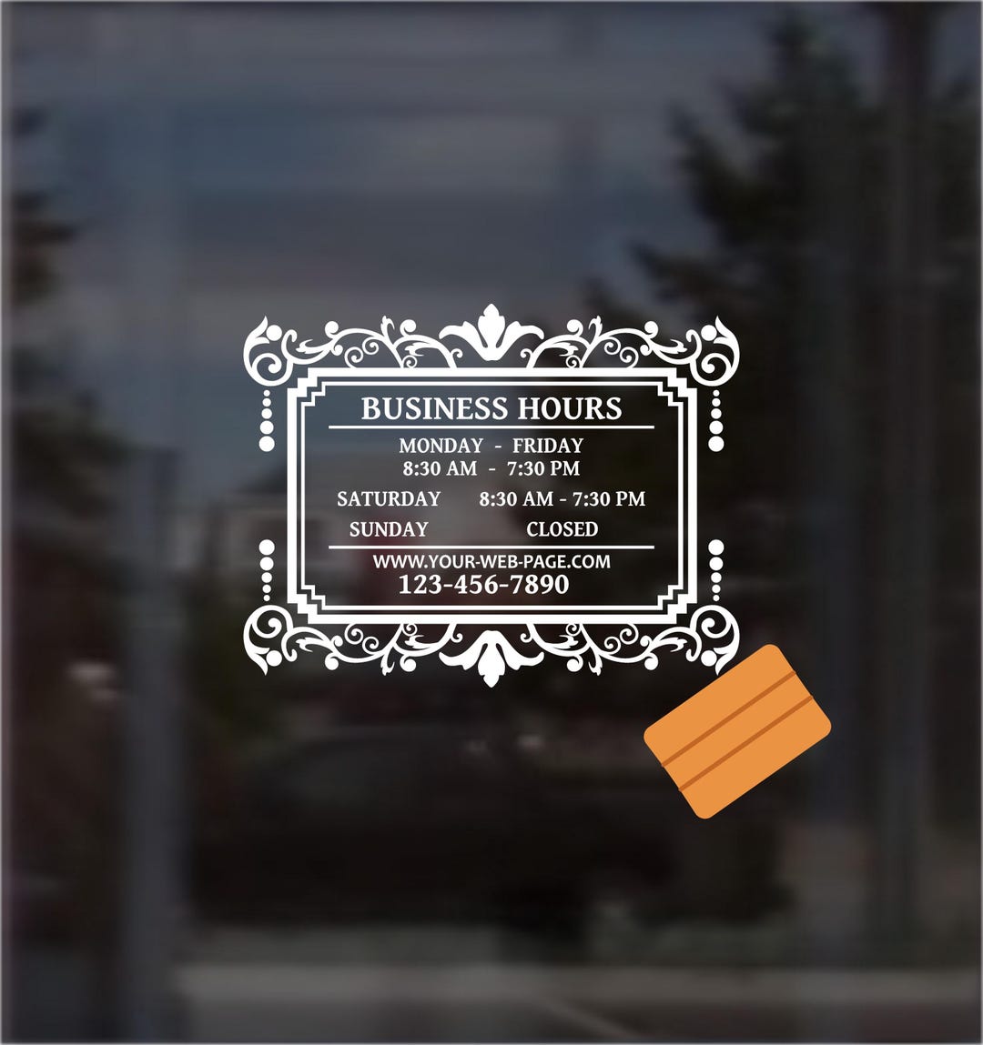 Store Hours Decal, Customized With Your Business Hours | Custom ...