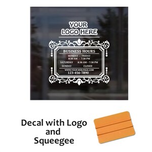 Store Hours Decal, Customized With Your Business Hours | Custom ...
