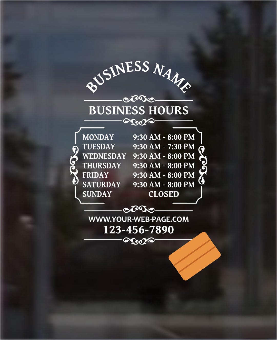 Business Hours Decal | Customizes With Your Business Logo | Custom ...