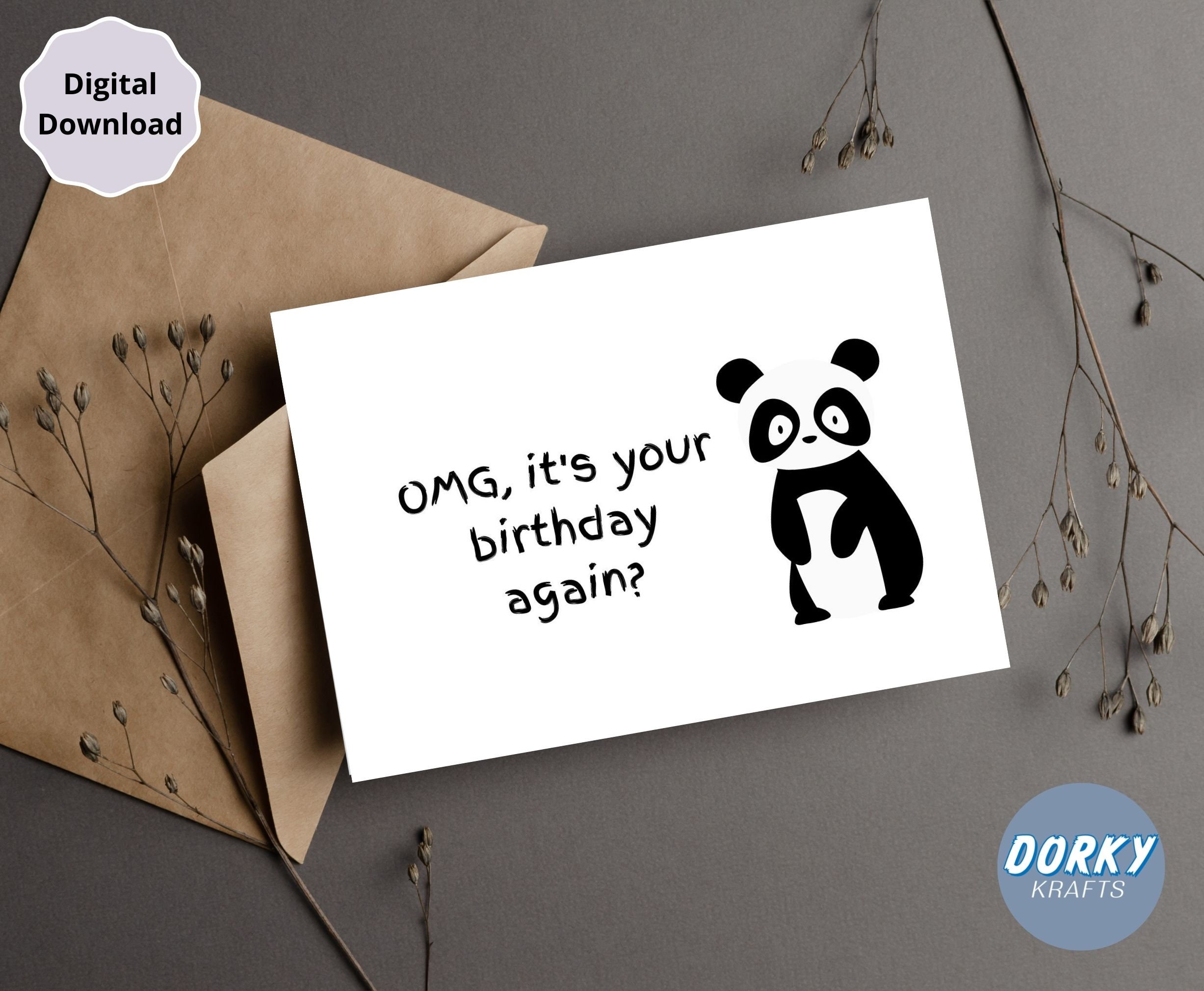 Printable Birthday Greeting Card Instant Download 7x5 Inch Card for ...