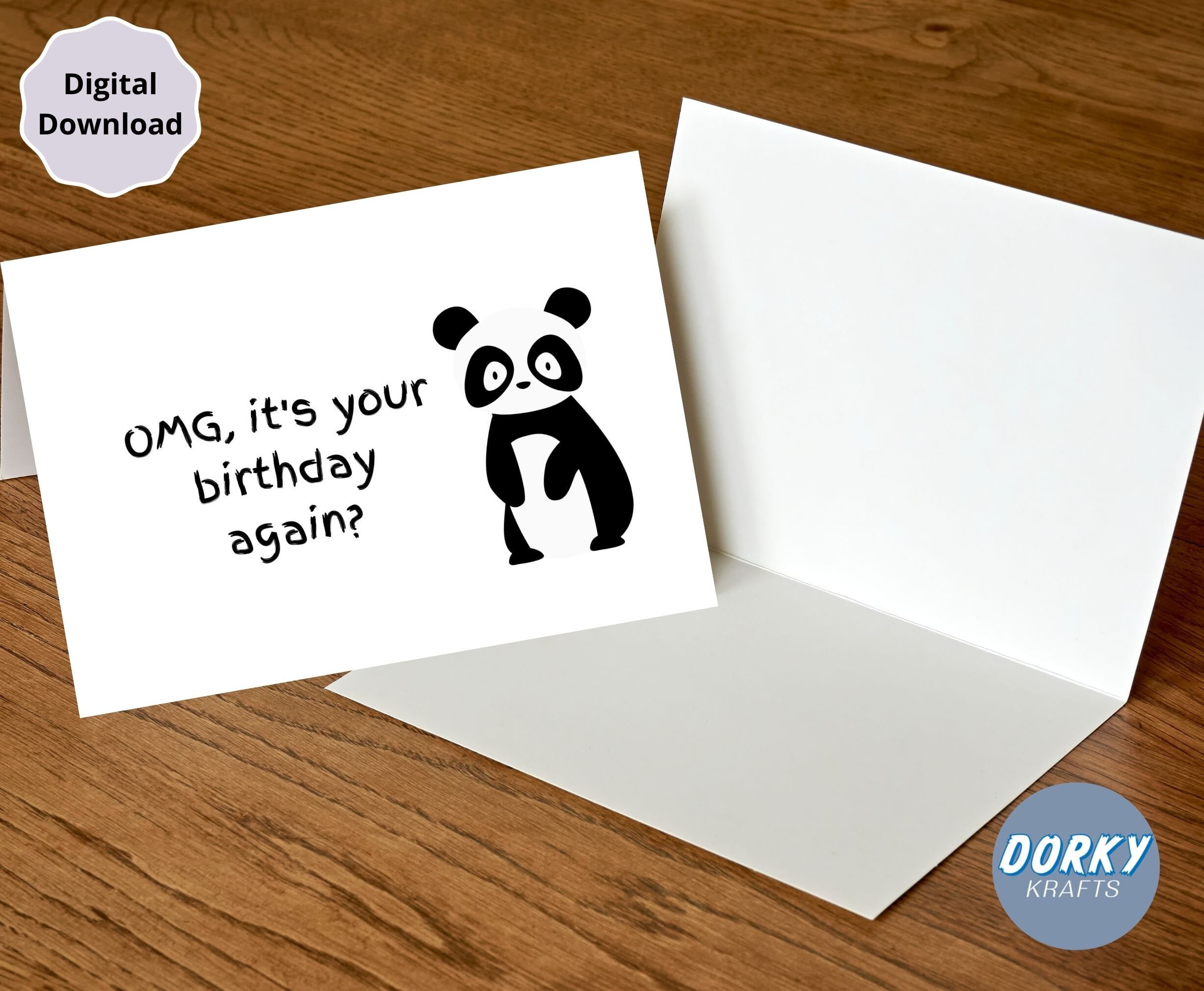 Printable Birthday Greeting Card Instant Download 7x5 Inch Card for ...