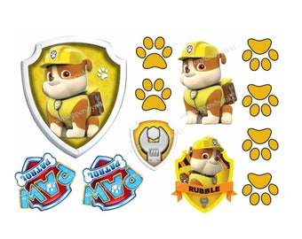 Rubble Paw Patrol Cake Toppers - Etsy UK