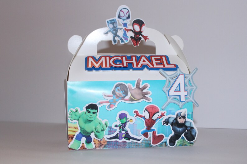 Spider and His Amazing Friends Gable Box / Spider Party Favor/ Spidey ...