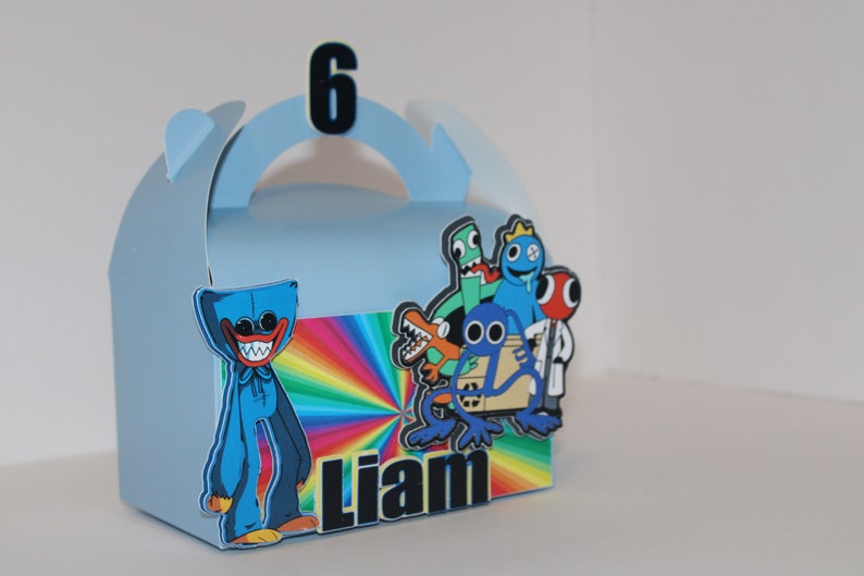 Rainbow Friends and Huggy Wuggy Gable Box, Rainbow Friends and Huggy ...