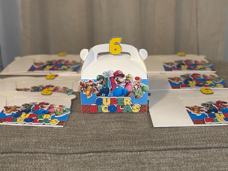 Super Mario Gable Boxes, Mario Favor Box - Etsy