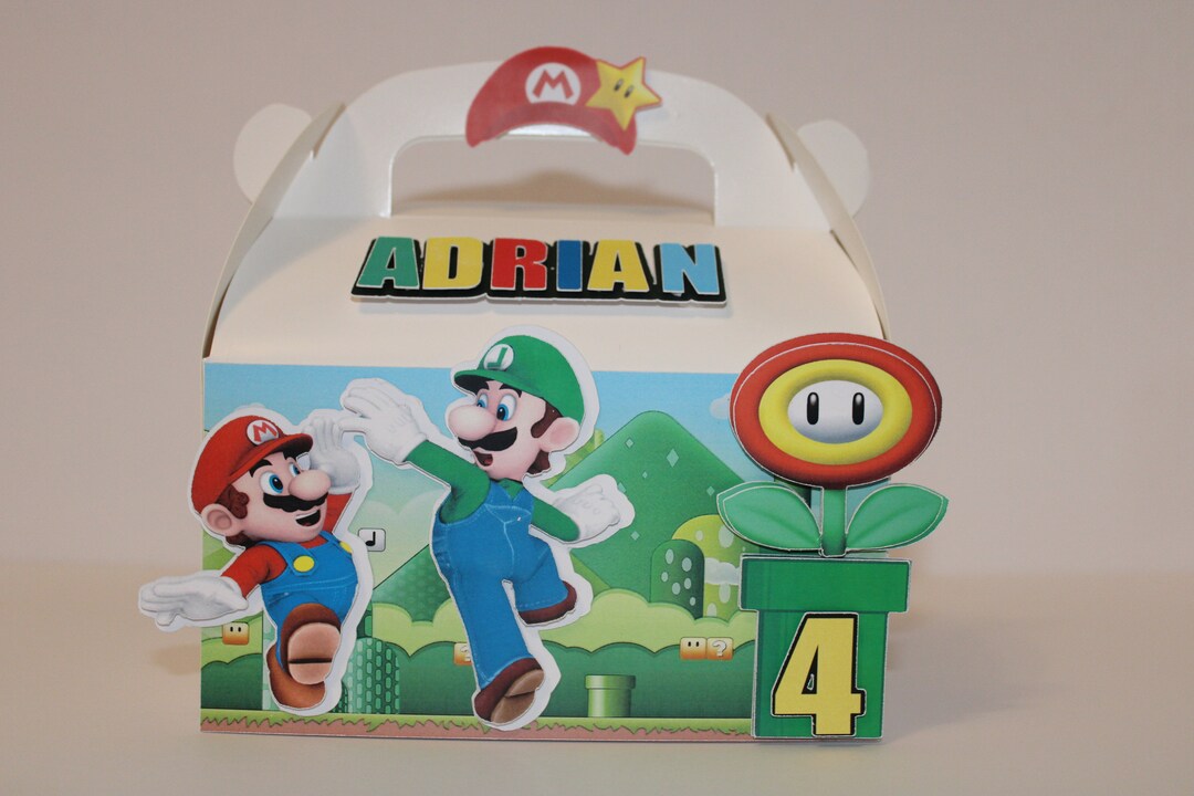 SUPER MARIO Gable Box, Mario Birthday Favor, Mario and Luigi Gable Box ...
