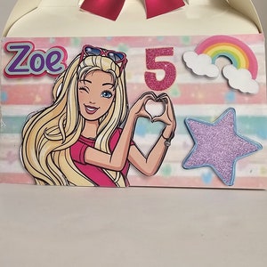 Barbie Gable Box, Barbie Birthday Favor Box - Etsy