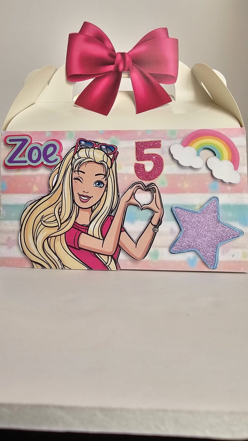 Barbie Gable Box, Barbie Birthday Favor Box - Etsy