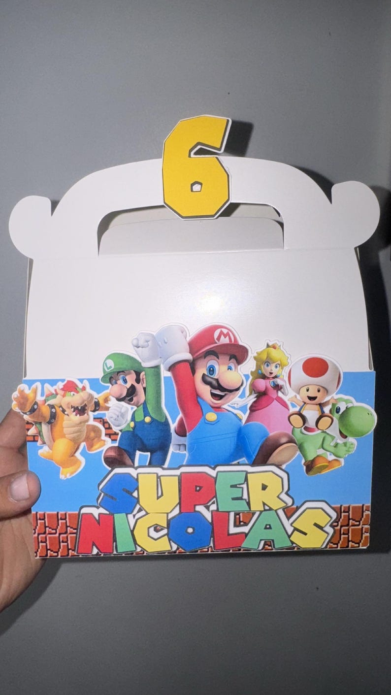 Super Mario Gable Boxes, Mario Favor Box - Etsy