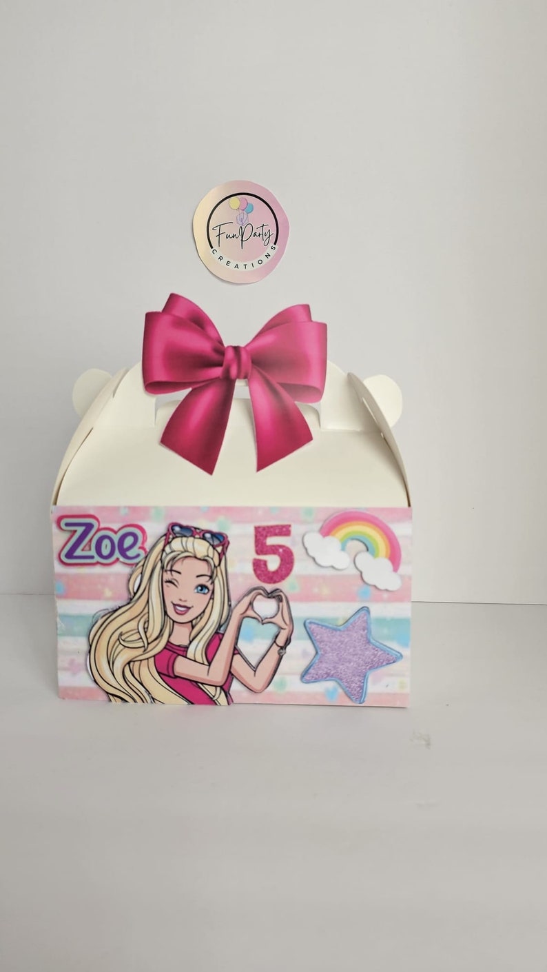 Barbie Gable Box, Barbie Birthday Favor Box - Etsy