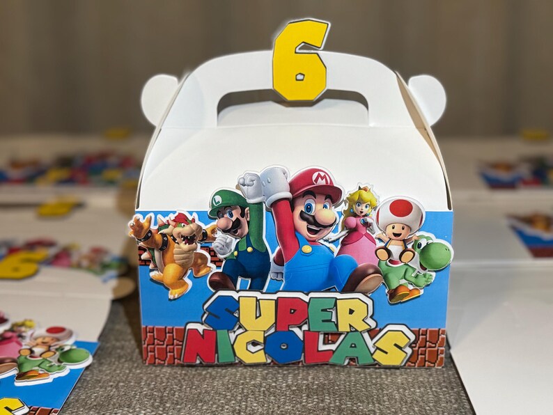 Super Mario Gable Boxes, Mario Favor Box - Etsy