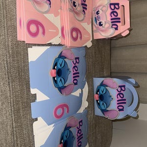 Stitch Gable Boxes or Angel Gable Boxes, Stitch Birthday Favor, Angel ...