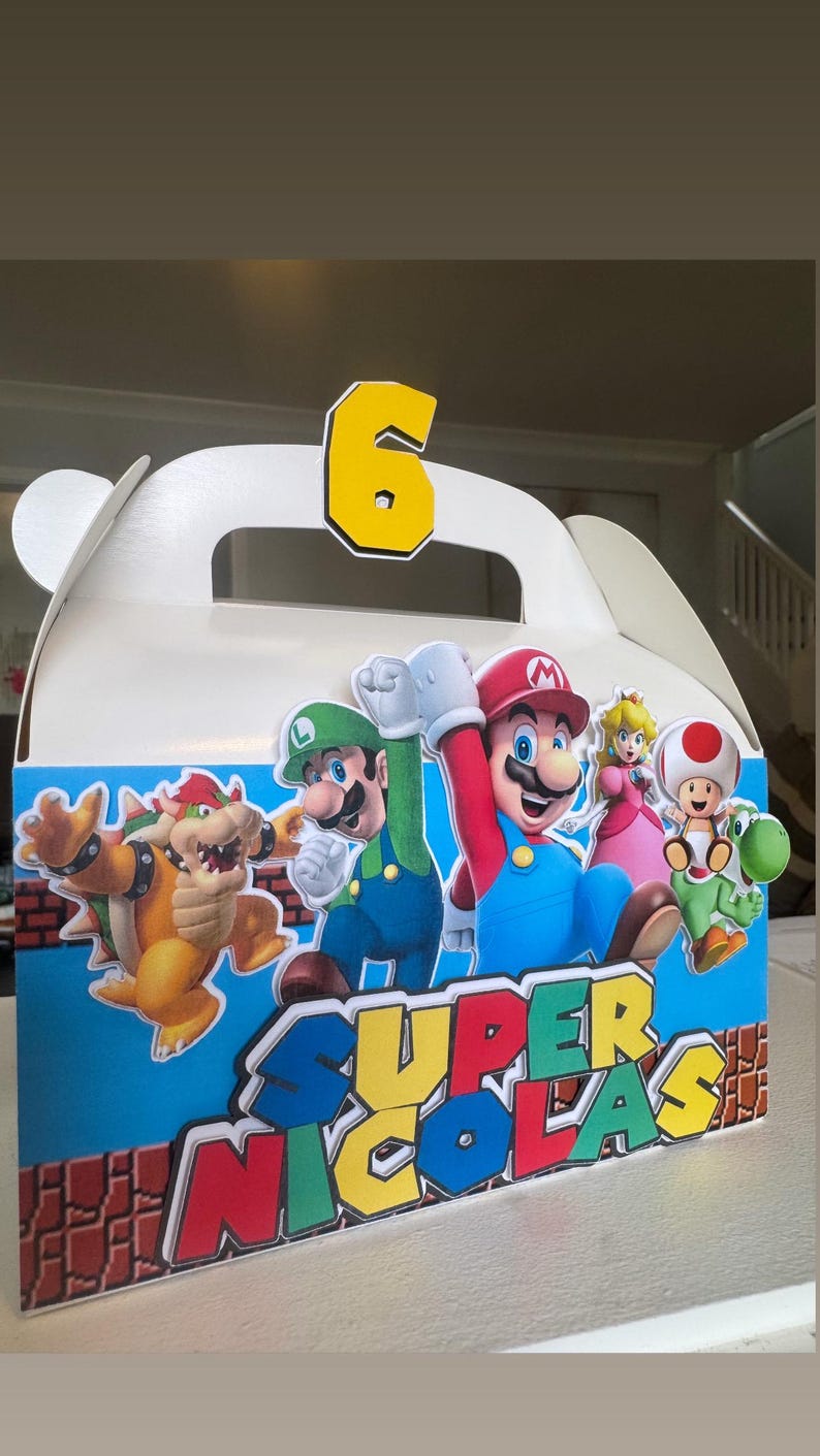 Super Mario Gable Boxes, Mario Favor Box - Etsy