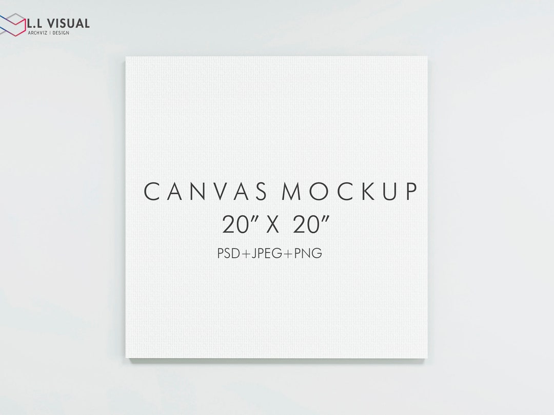 20X20/ 40X40 Canvas Mockup PSD + PNG + JPEG, Styled Stock Phtography ...