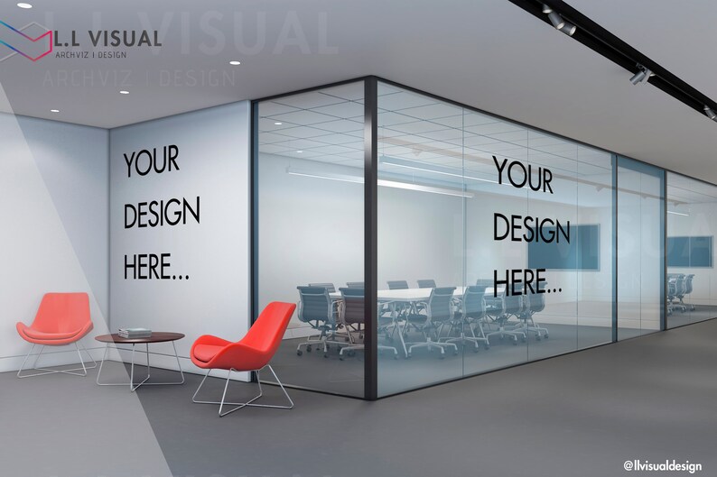 Office Glass Wall Mockup, Glass Mockup, Wall Mockup, Office Mockup ...