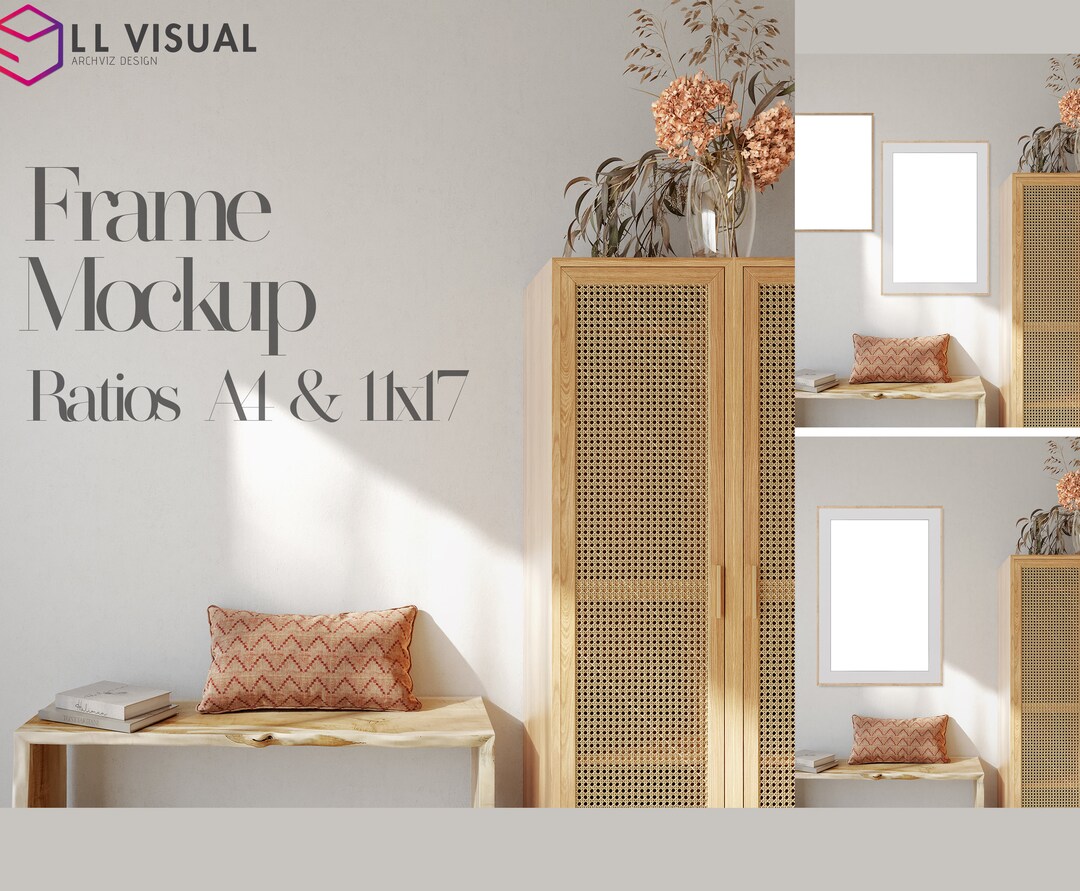 Mockup Boho Frame, Poster Mockup, Styled Stock Photography, Boho Style ...