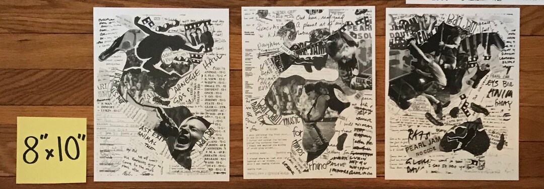 Pearl Jam Collage (8"x10" B&W) - Etsy
