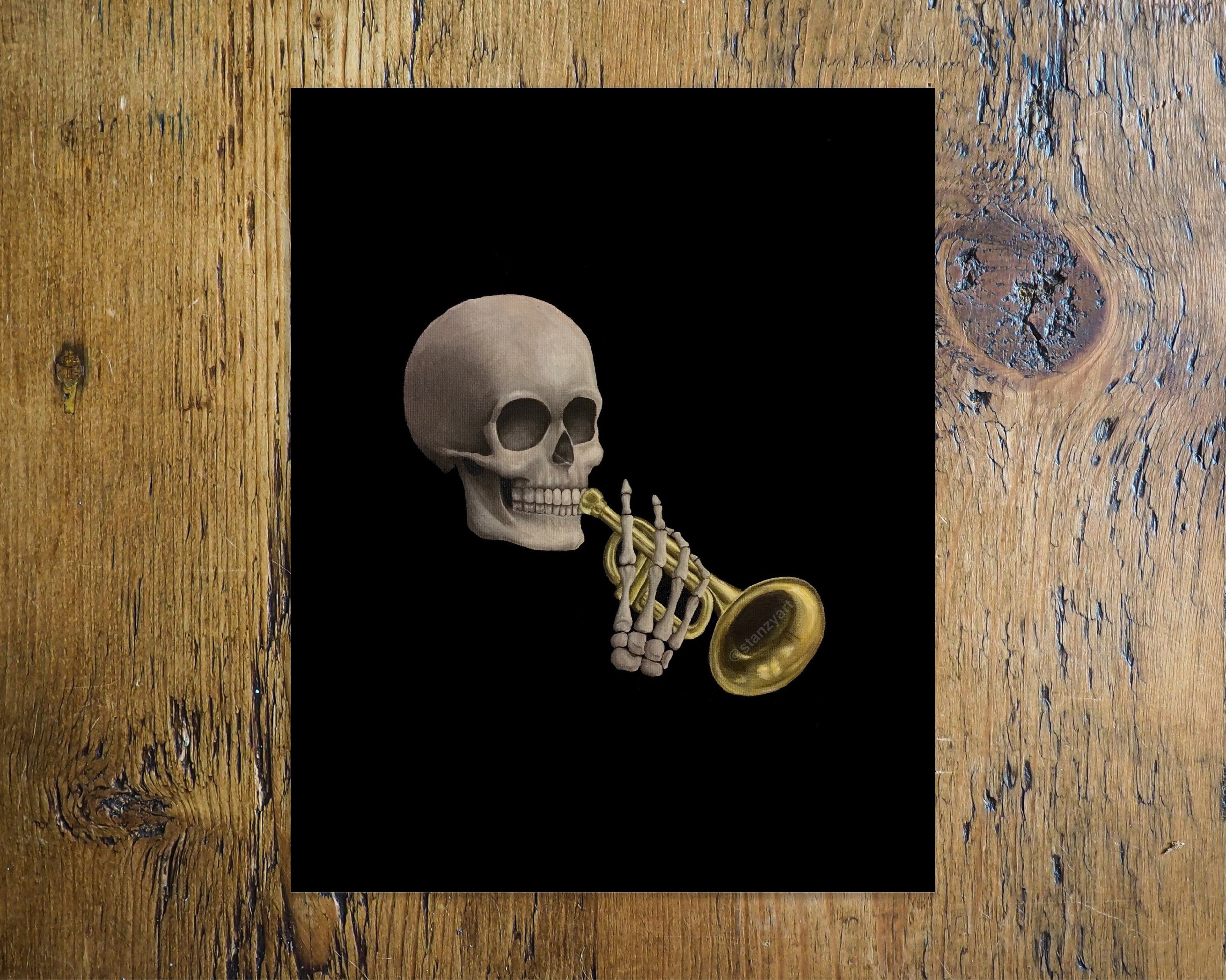 Skull Trumpet Doot Doot Print Art Print Wall Art Poster | Etsy