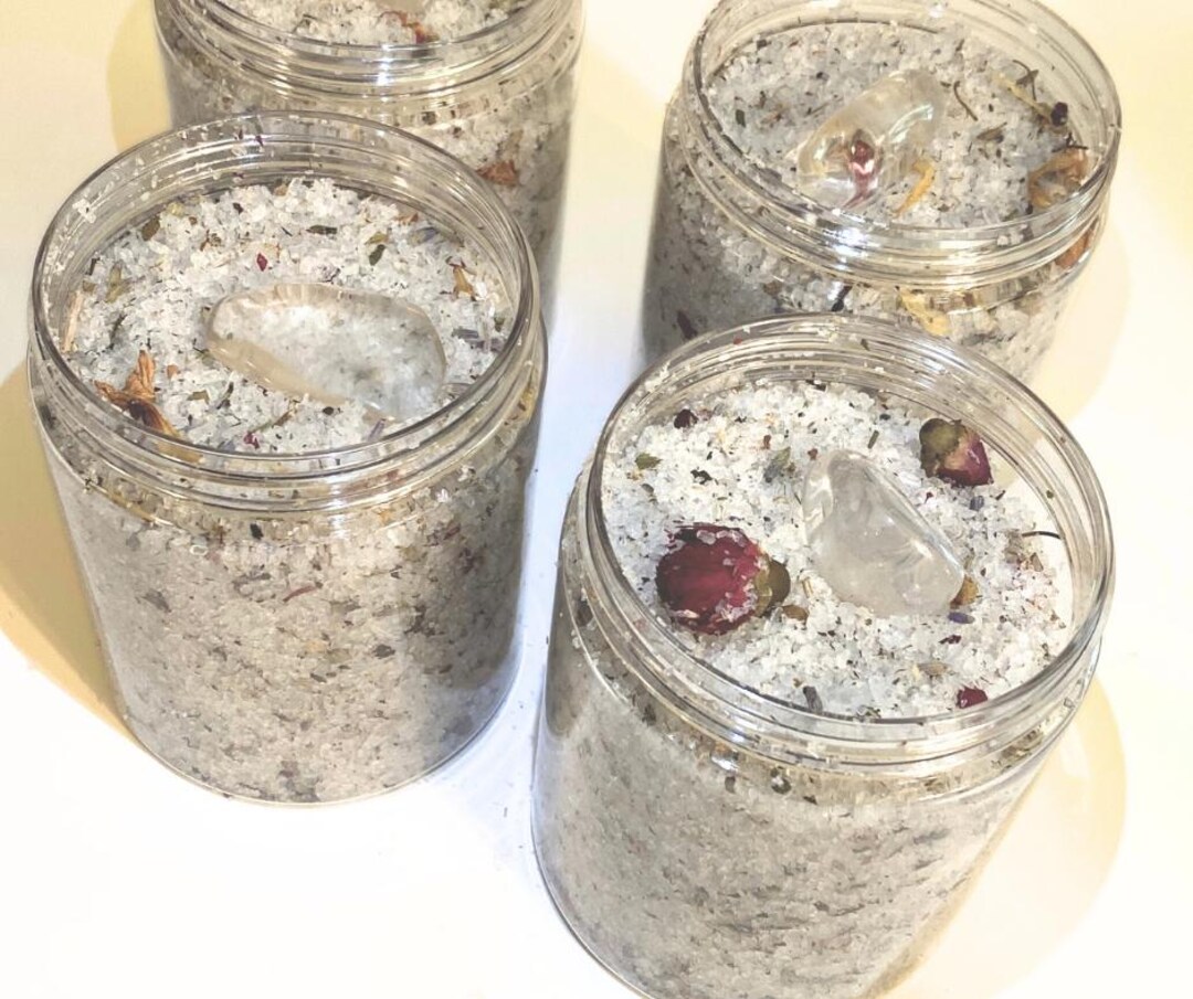 Radiant Reset Bath Soak | Clear Quartz Crystal Salt With Herbs ...