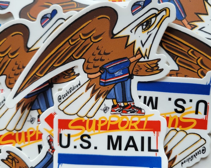USPS Sticker sonic Eagle Mail Carrier Post Office Write Me Support the ...