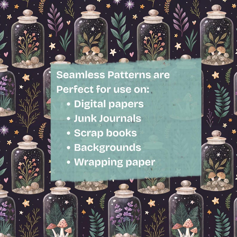 Witchy Apothecary Seamless Patterns | Gothic Witchcore Digital Paper ...