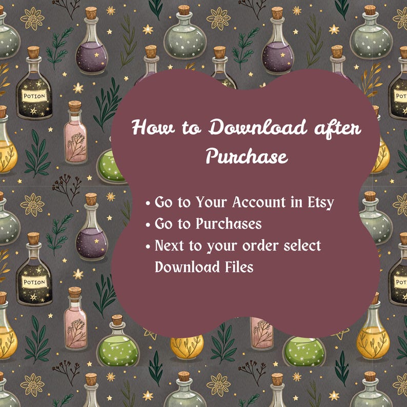 Witchy Apothecary Seamless Patterns | Gothic Witchcore Digital Paper ...