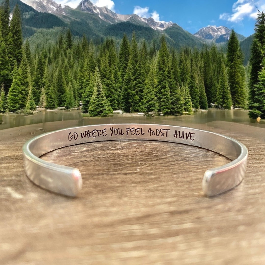 Go Where You Feel Most Alive Gift for Nature Lover, Mountains Bracelet ...