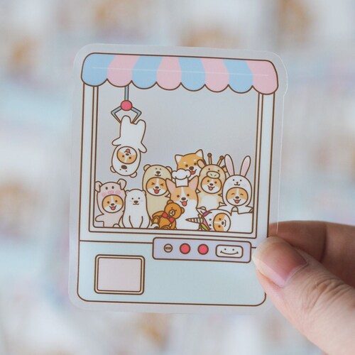 Corgi Stickers/ Clear Stickers/ Claw Machine/ Crane Machine/ - Etsy