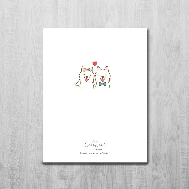Samoyeds Wedding Card/ Bride and Groom/ Mrs. and Mr./ Couples/ - Etsy ...