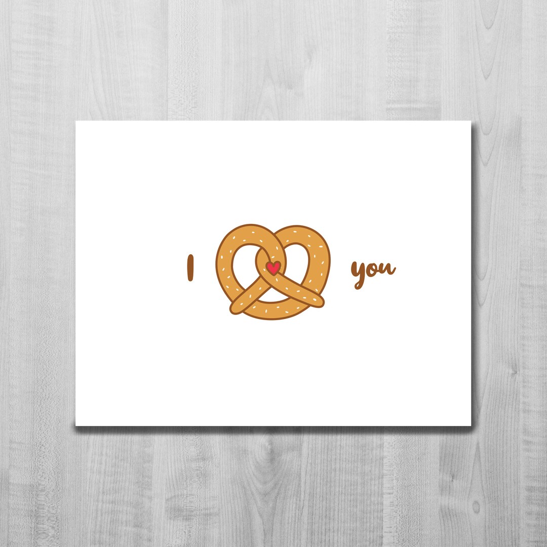 Pretzel Love Card: Anniversary, Birthday, or Blank Greeting Card - Etsy