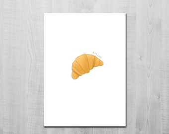 Croissant Card - Etsy