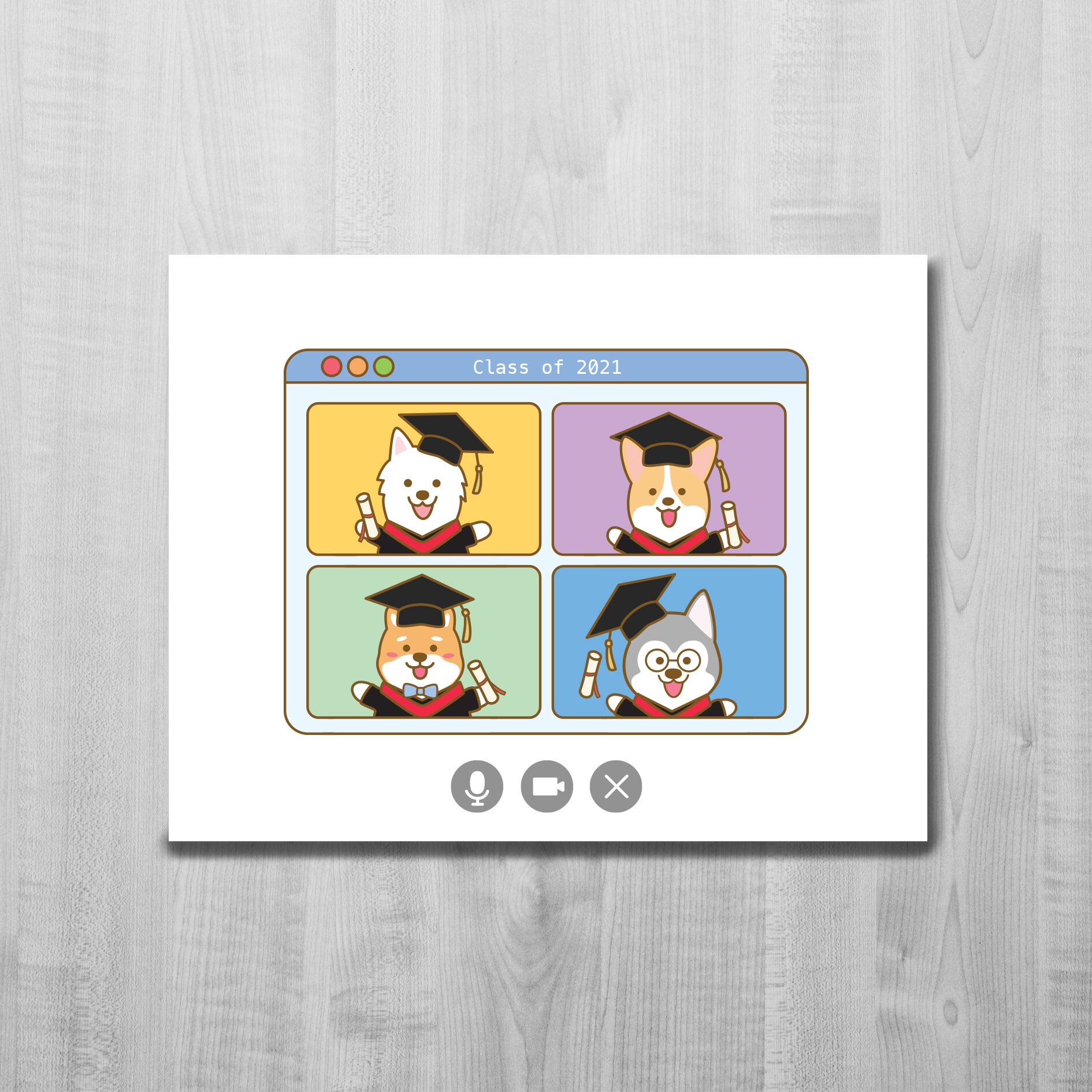Virtual Convocation/ Graduation Card/ Corgi and friends/ Happy | Etsy