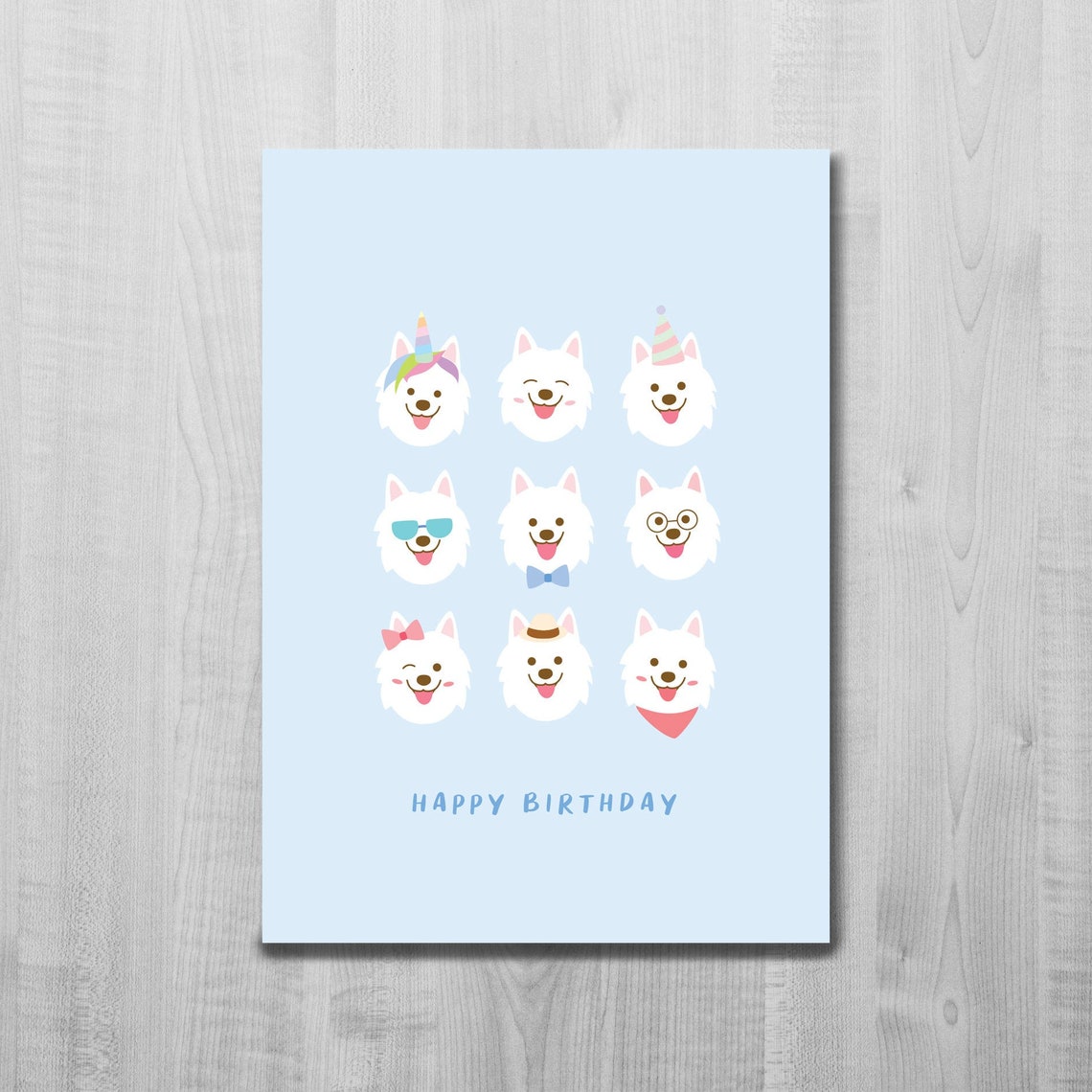 Samoyed Birthday Card/ Samoyed Dog Birthday Party/ Happy - Etsy Canada