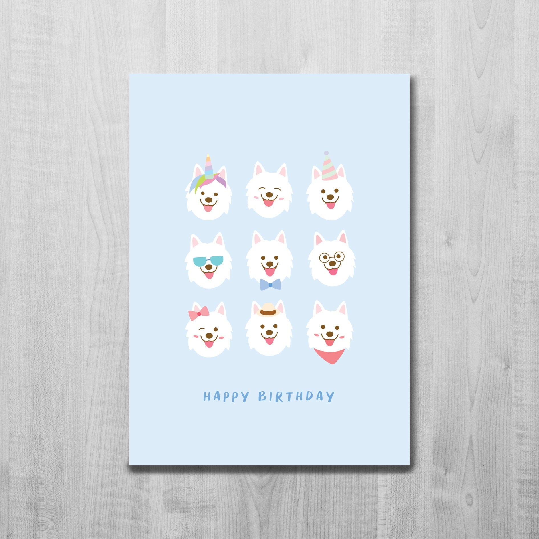 Samoyed Birthday Card/ Samoyed Dog Birthday Party/ Happy - Etsy Canada