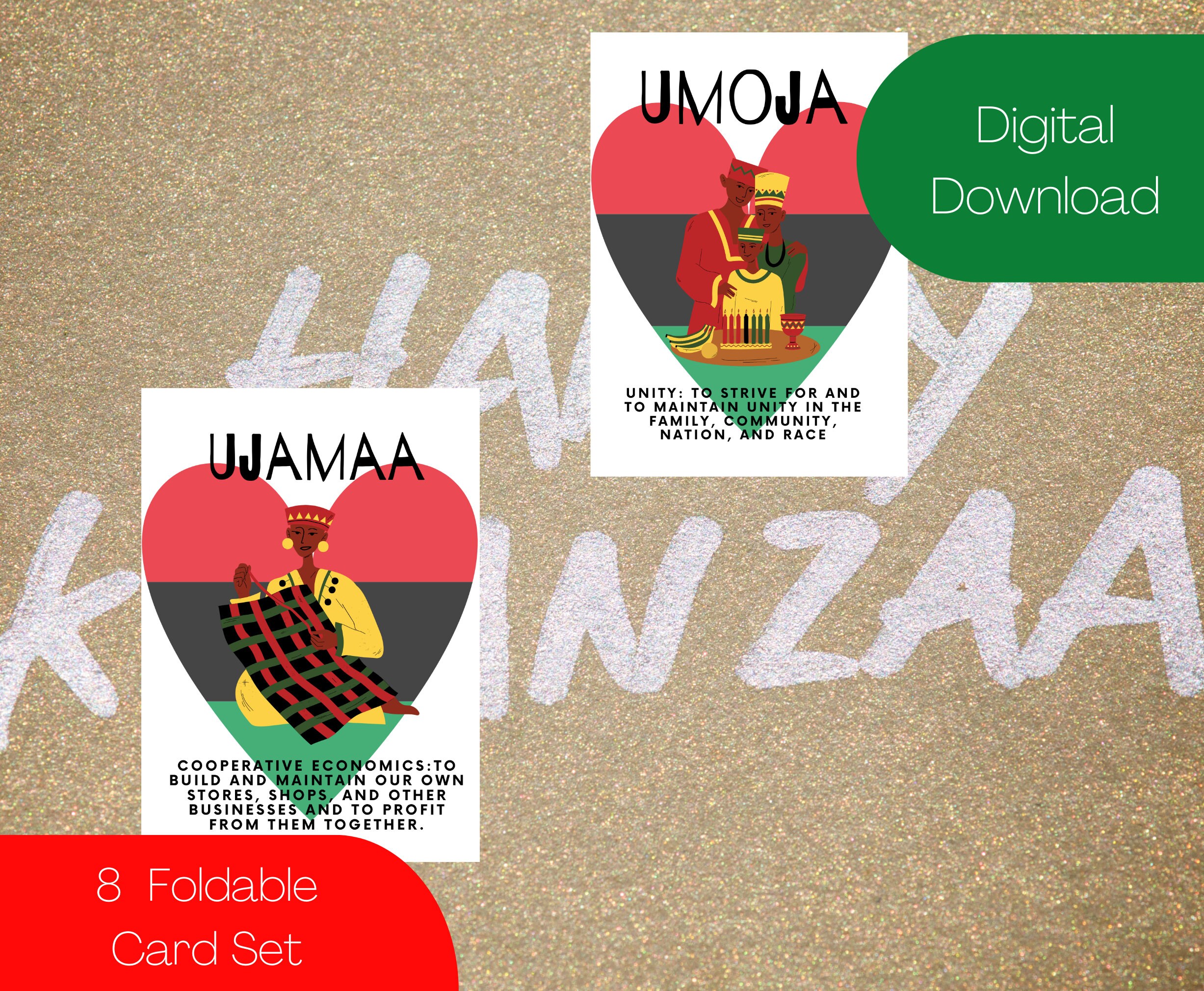 Kwanzaa Principles 8 Kwanzaa Card Set Printable Kwanzaa Cards African ...