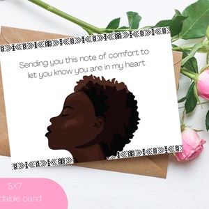 Black Condolence Card | African American Sympathy, Printable (PDF) - Etsy