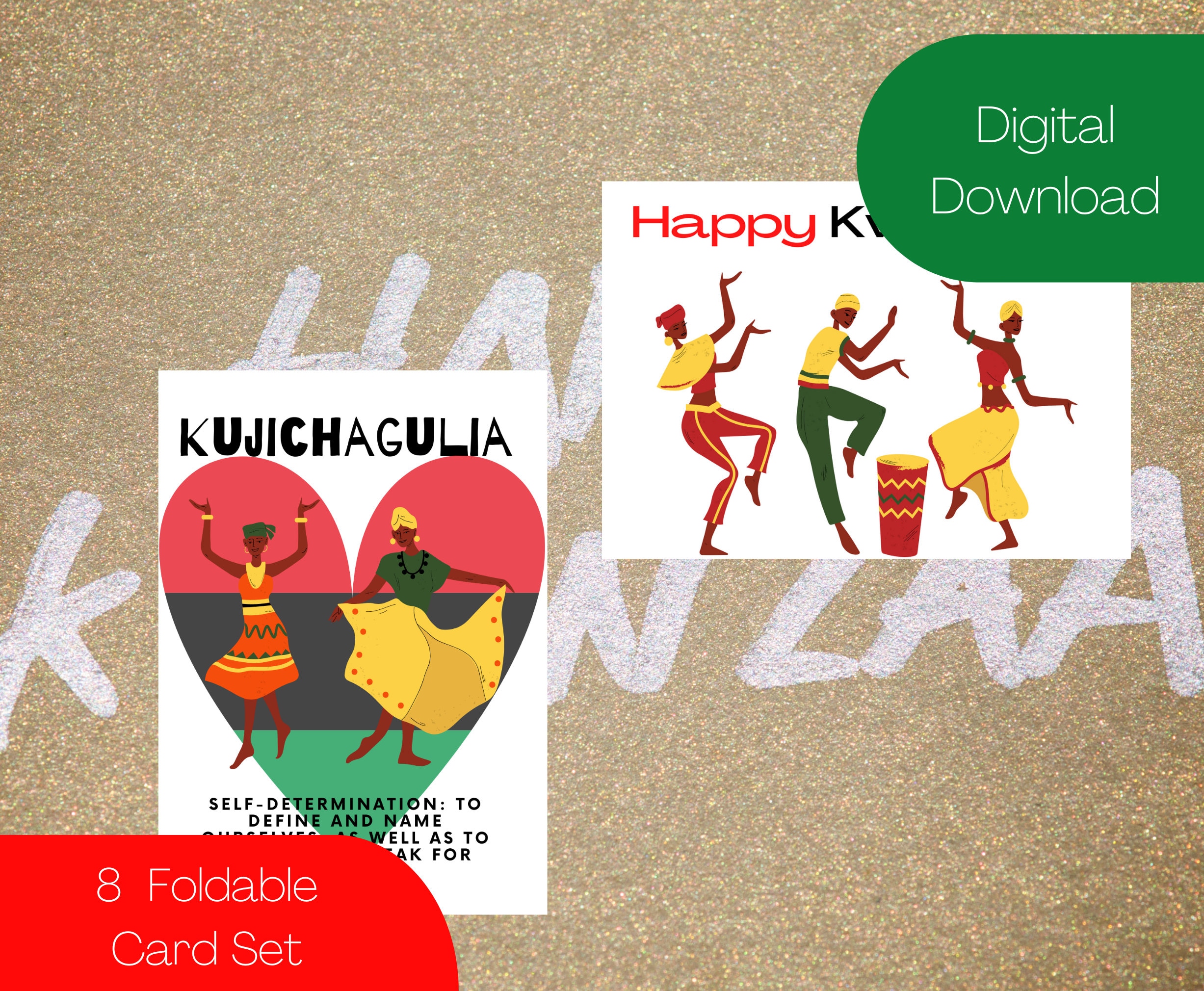 Kwanzaa Principles 8 Kwanzaa Card Set Printable Kwanzaa Cards African ...