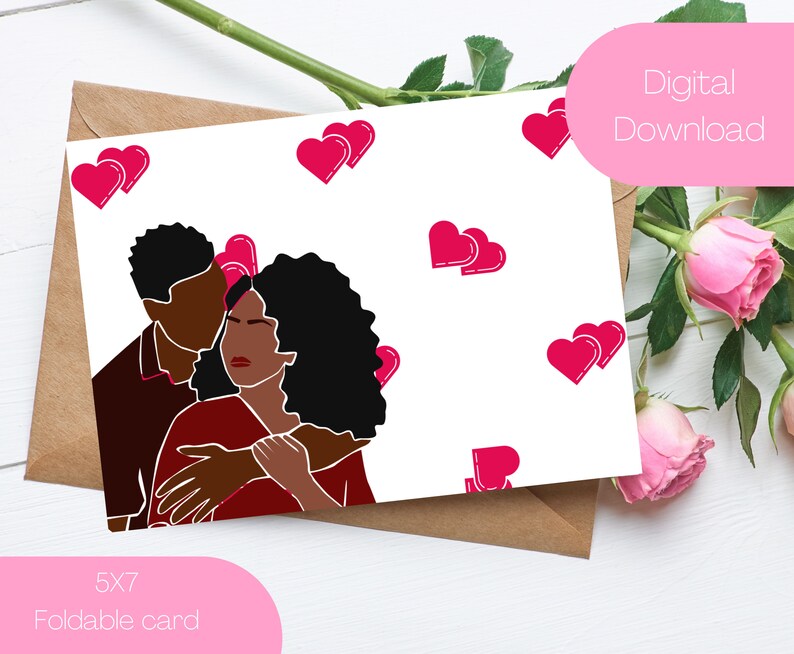Black Couple Anniversary Card | New Couple Card | African American Love ...