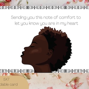 Black Condolence Card | African American Sympathy, Printable (PDF) - Etsy