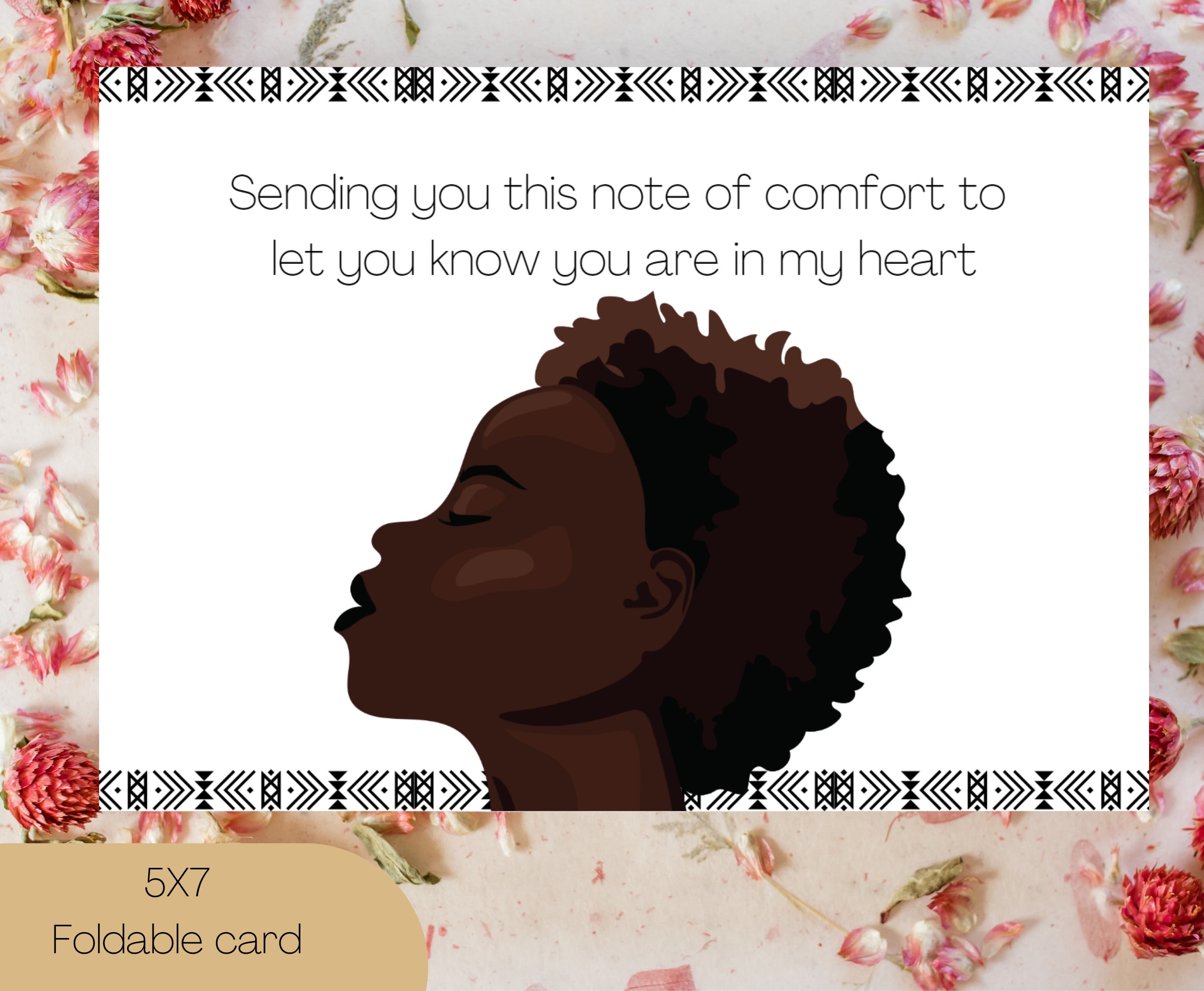 Black Condolence Card | African American Sympathy, Printable (PDF) - Etsy
