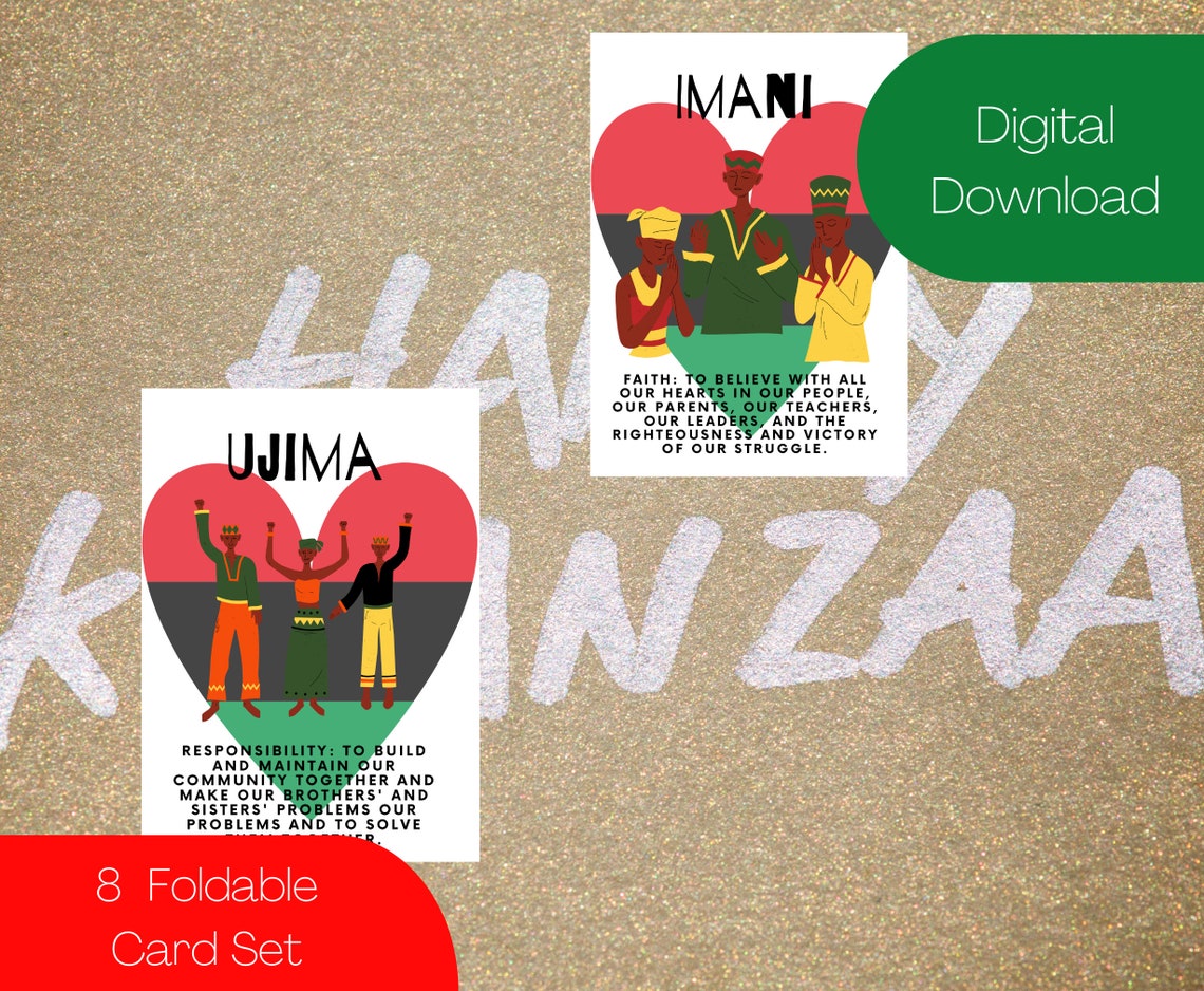 Kwanzaa Principles 8 Kwanzaa Card Set Printable Kwanzaa - Etsy