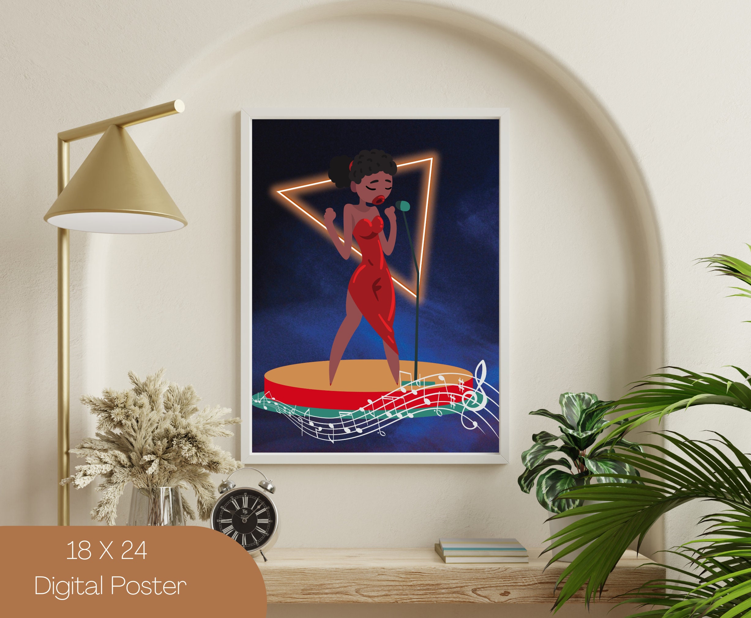 African American Singers Wall Art | Digital Black Women Singing Poster ...