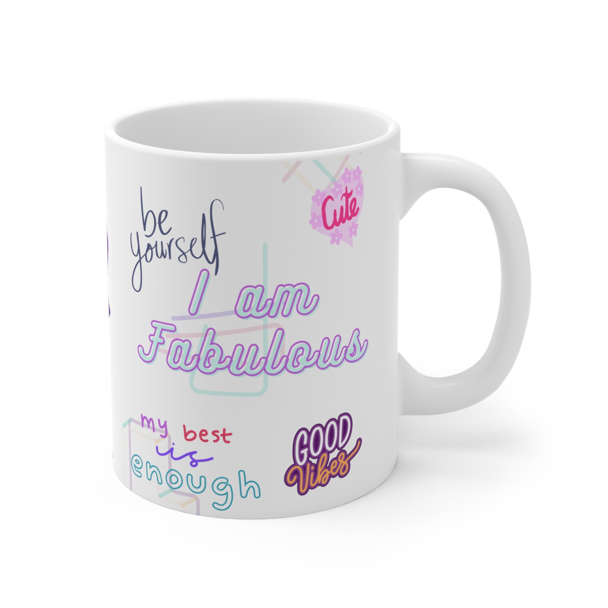 Positive Affirmation Mug Positivity Mug Good Vibes Mug Girl Affirmation ...