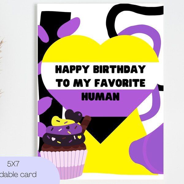 Non Binary Birthday Card - Etsy