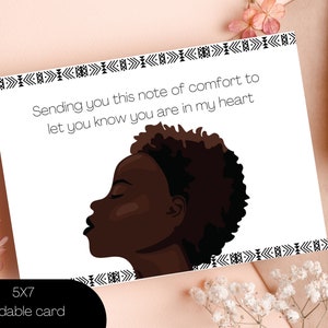 Black Condolence Card | African American Sympathy, Printable (PDF) - Etsy