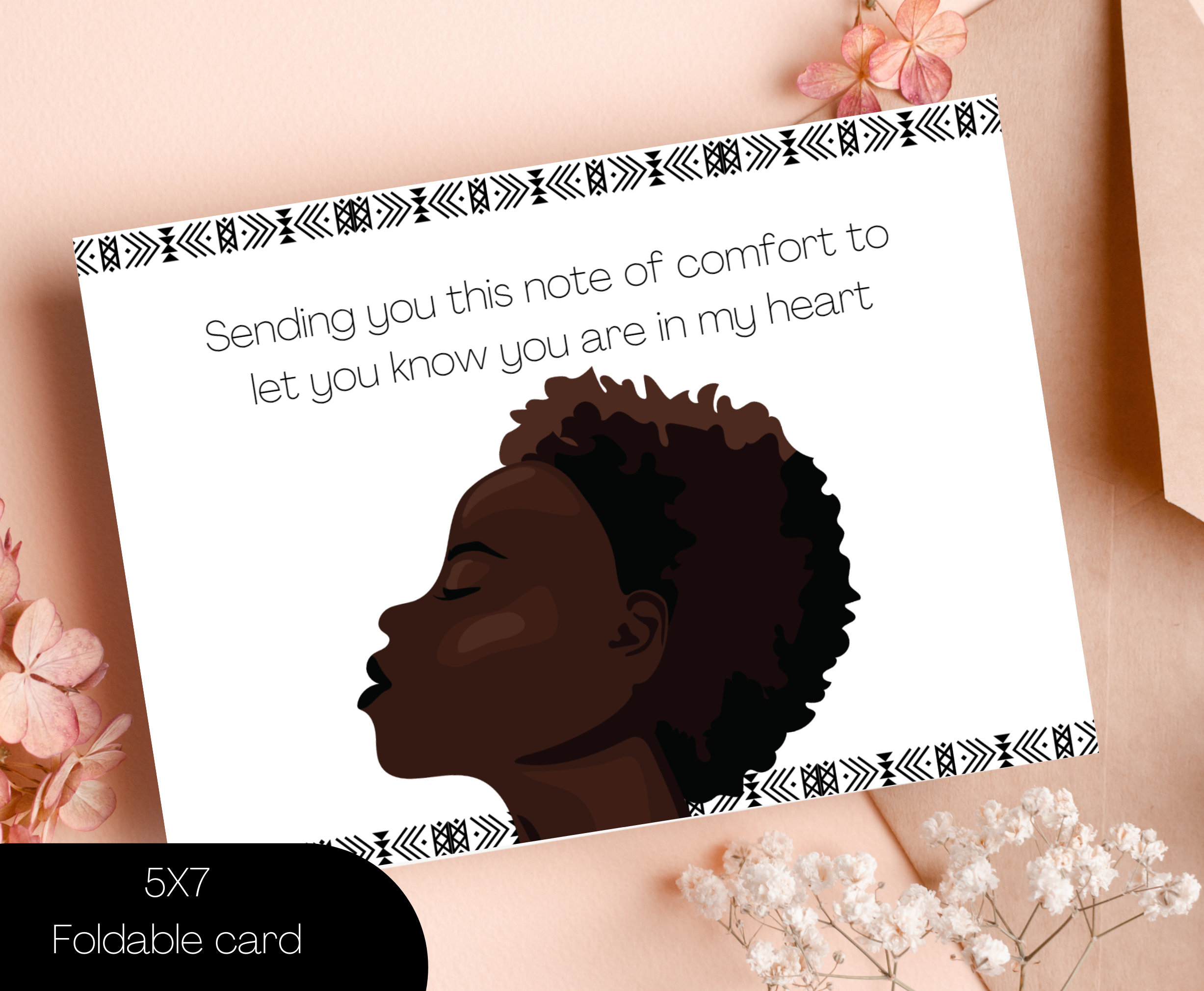 Black Condolence Card | African American Sympathy, Printable (PDF) - Etsy