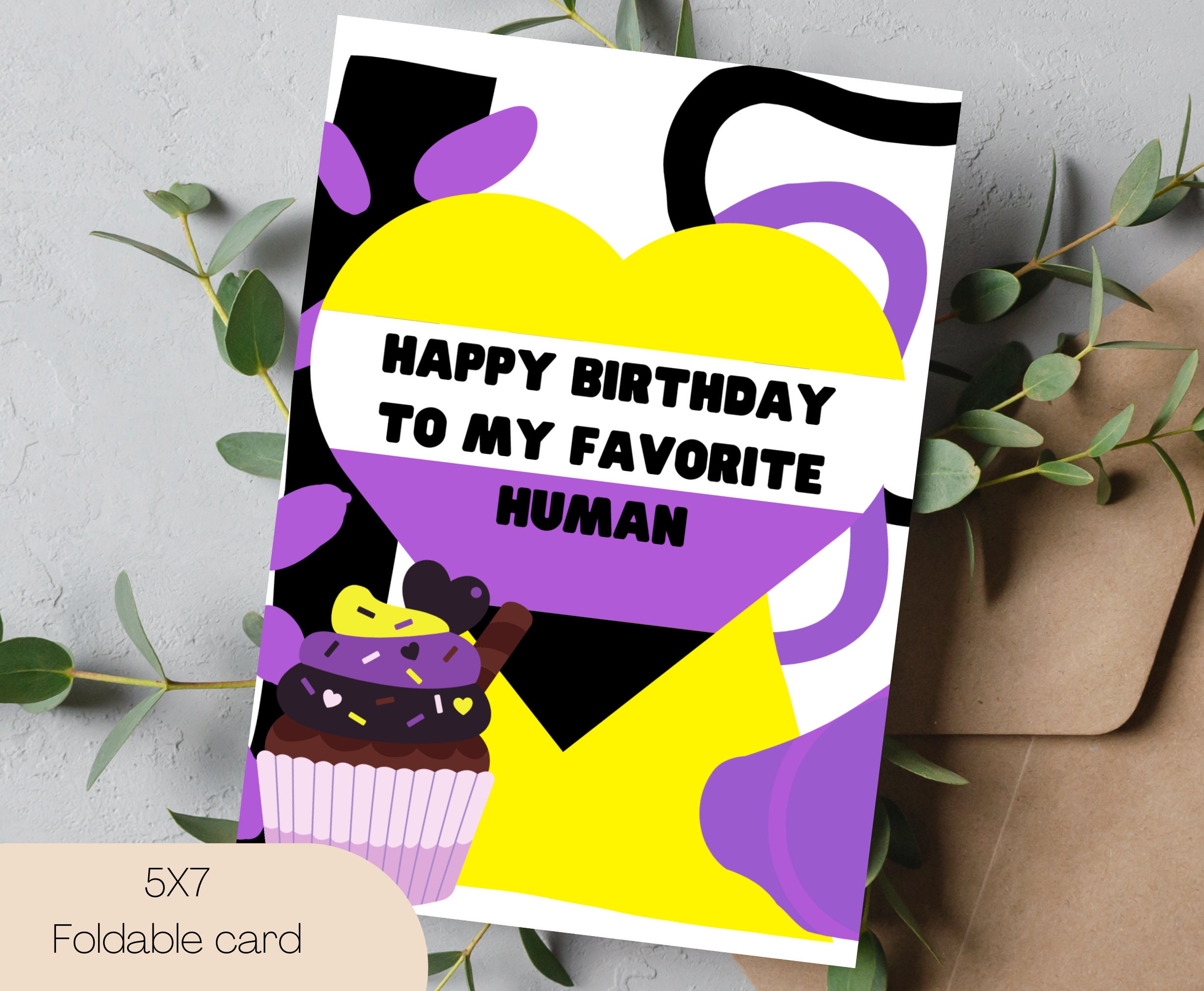 Non-binary Birthday Card for They or Them Printable Non Binary Birthday Card Printable Birthday ...
