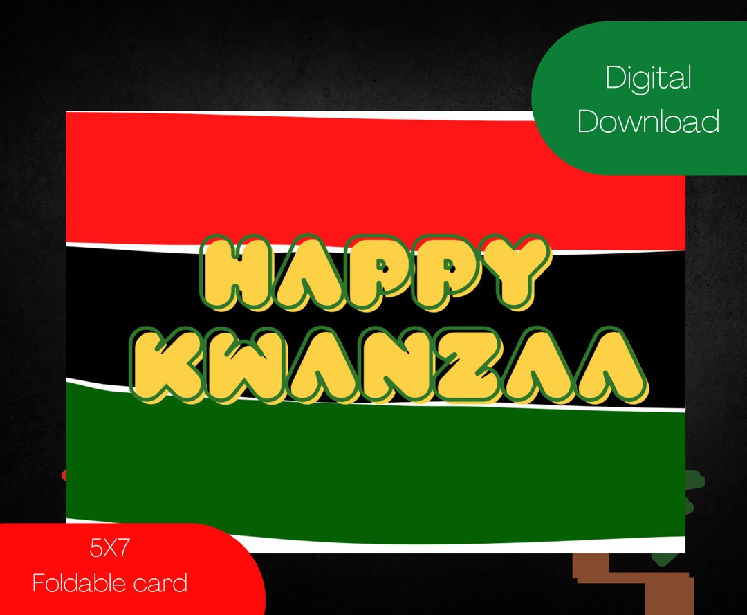 Happy Kwanza Digital Greeting Card | Printable Card for Kwanzaa Celebrations | African American ...